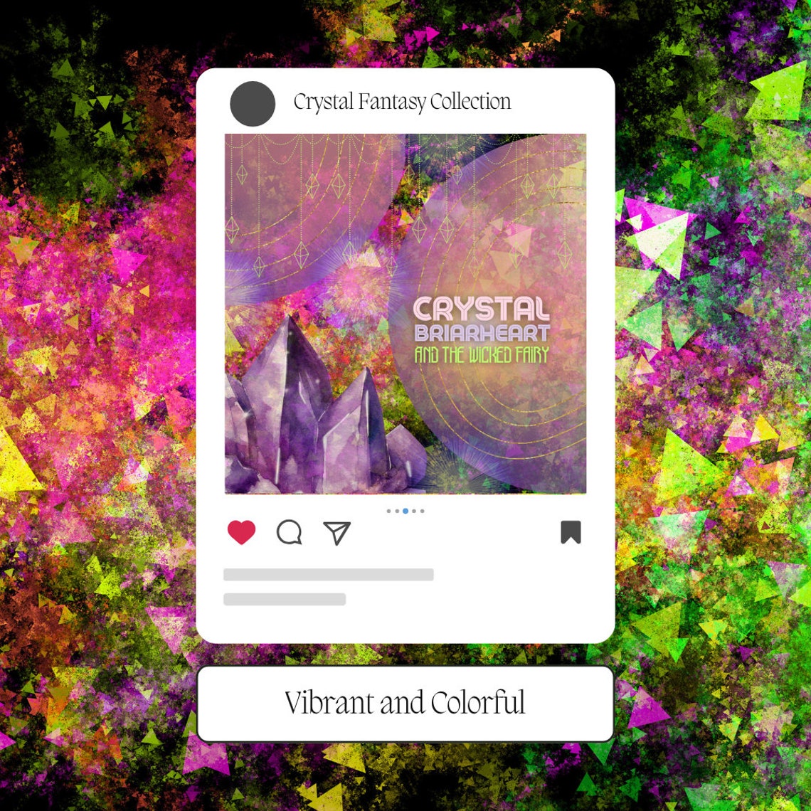 10 Fantasy Crystal Instagram Post Templates, Unique Maximalist ...