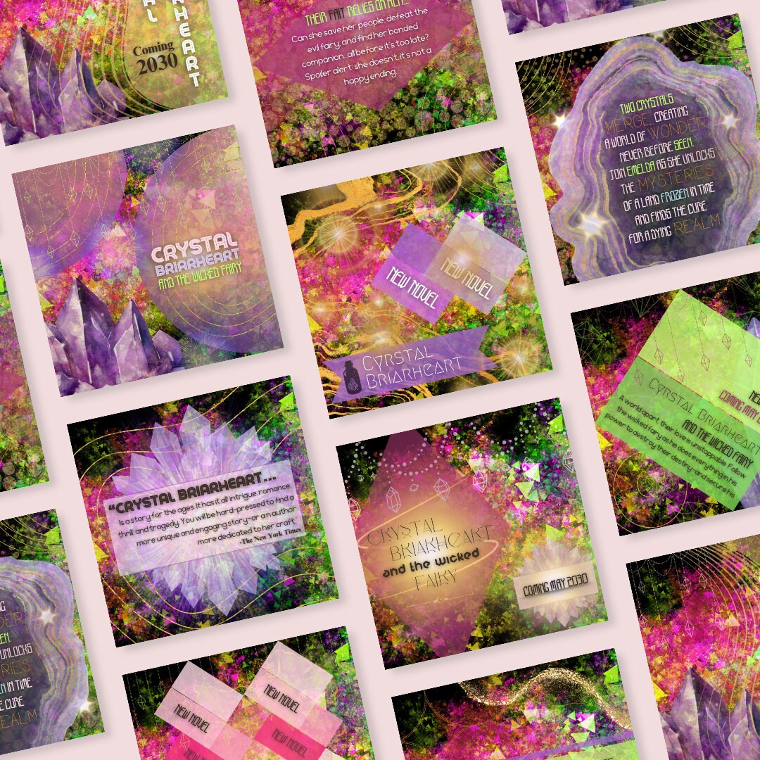 10 Fantasy Crystal Instagram Post Templates, Unique Maximalist ...