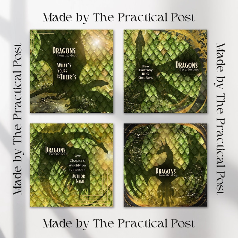 10 Fantasy Dragon Instagram Post Templates, Unique Maximalist Templates ...