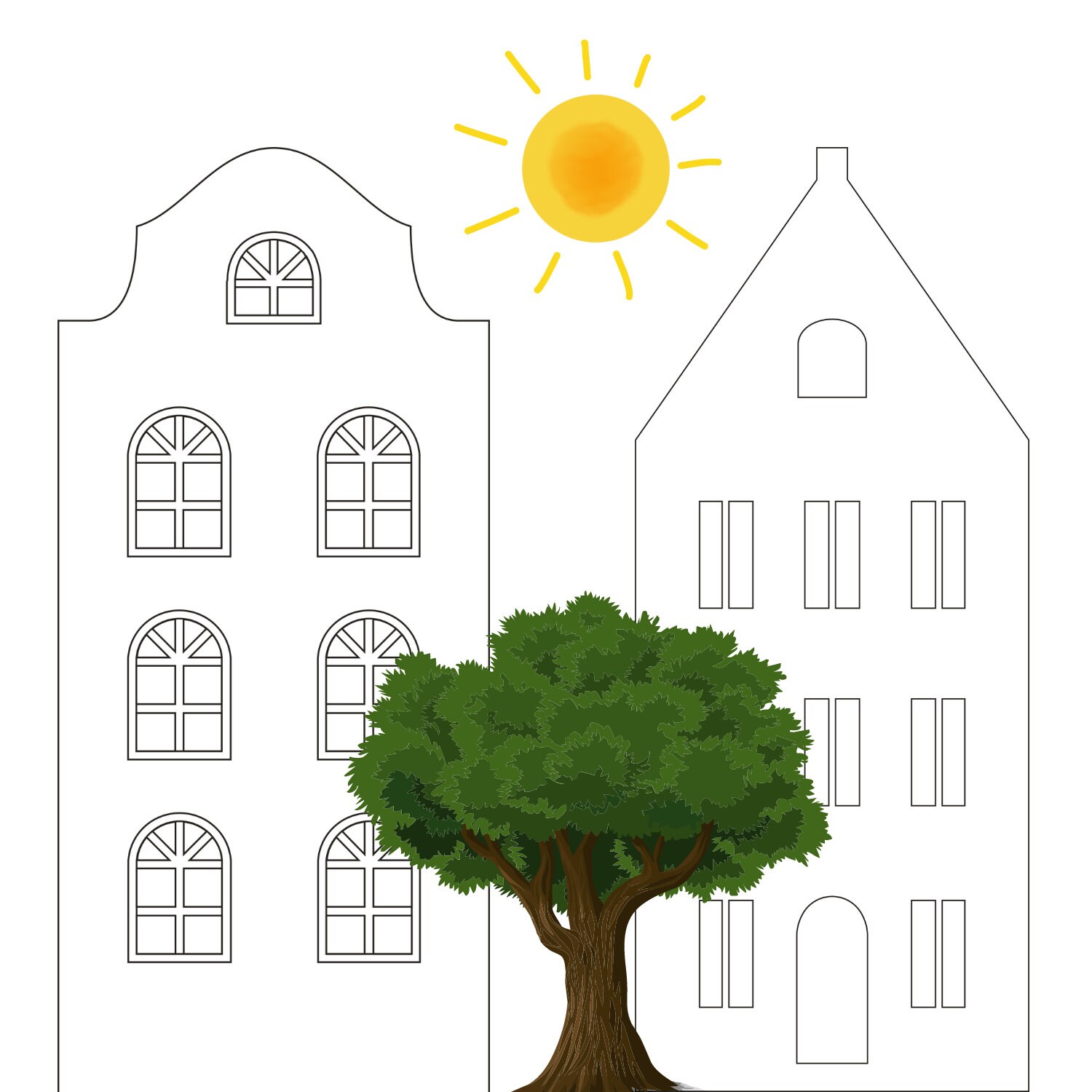 Graphics TENEMENT HOUSES for Children for Art Workshops Download .png ...