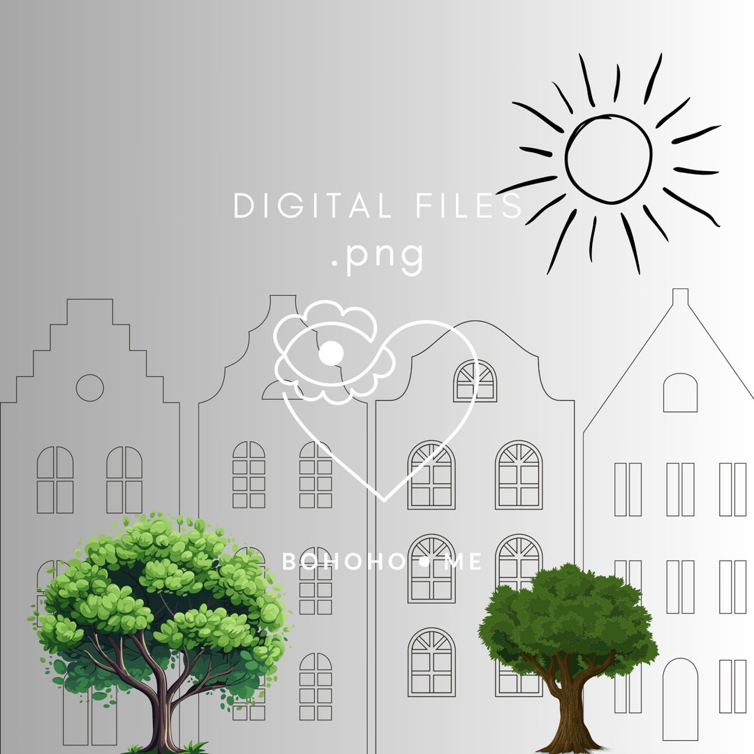 Graphics TENEMENT HOUSES for Children for Art Workshops Download .png ...