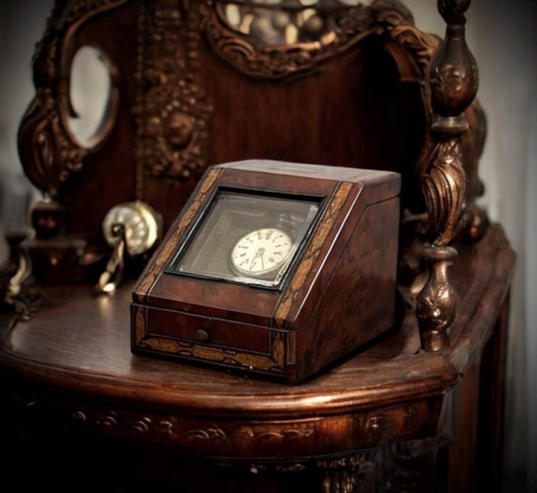 Antique Mahogany Pocket Watch Holder With Niello Swiss Watch – Napoleon ...