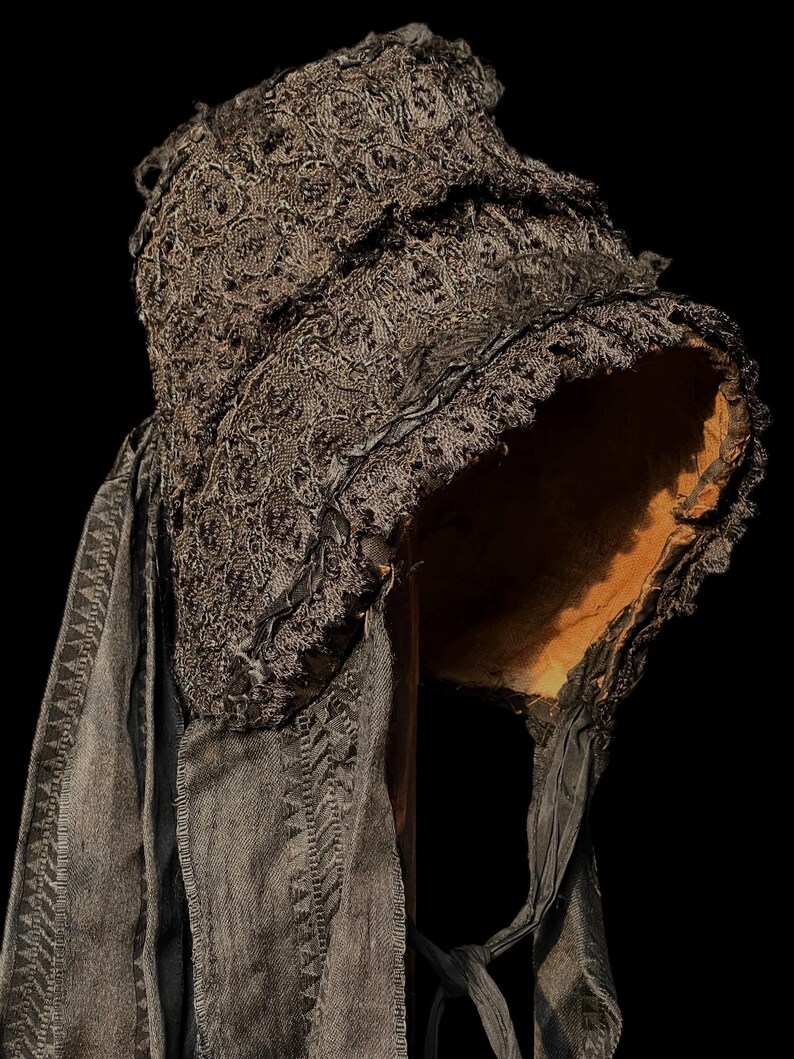 Victorian Bonnet, Child's (mourning) Hood From Around 1850, Made of ...