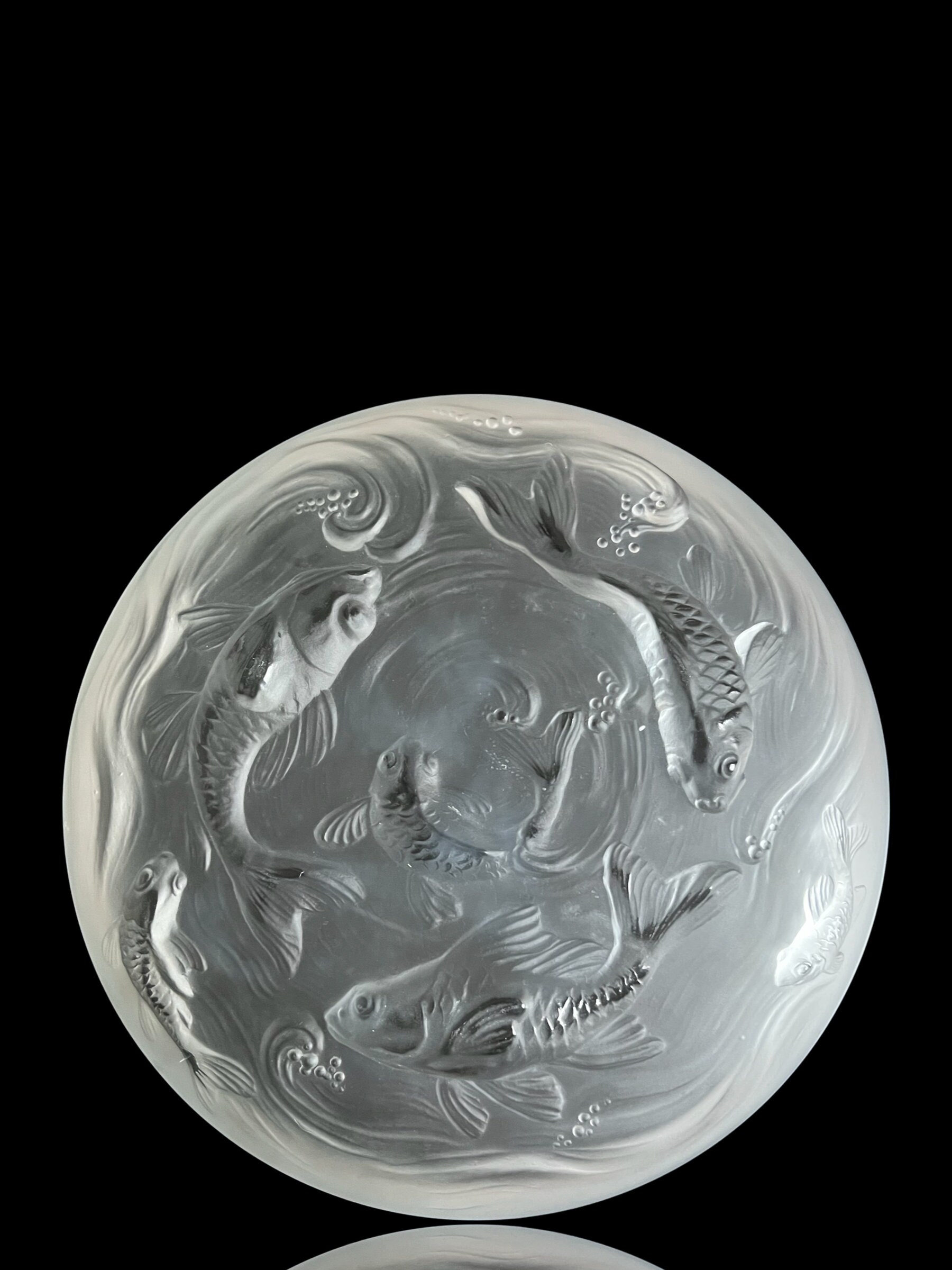 Verlys France Glass Art Art-deco Fish Bowl in Frosted Glass. - Etsy