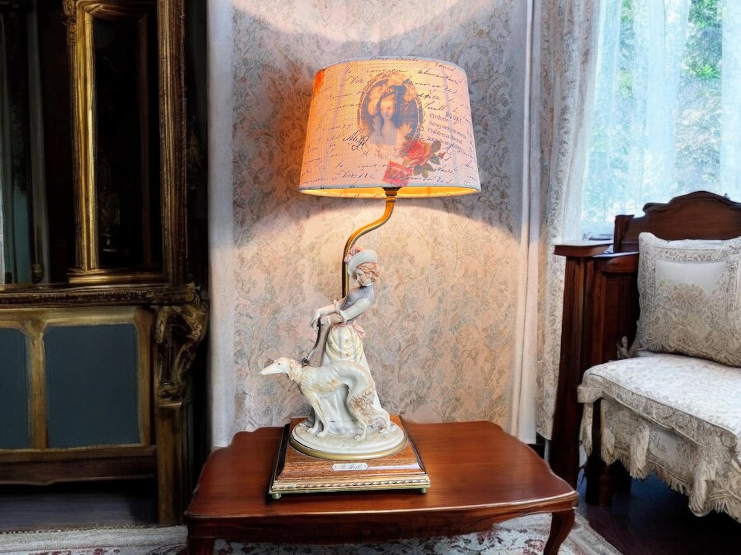 Capodimonte-Lampe, entworfen und signiert von B. Merli, Italien um 1980 ...