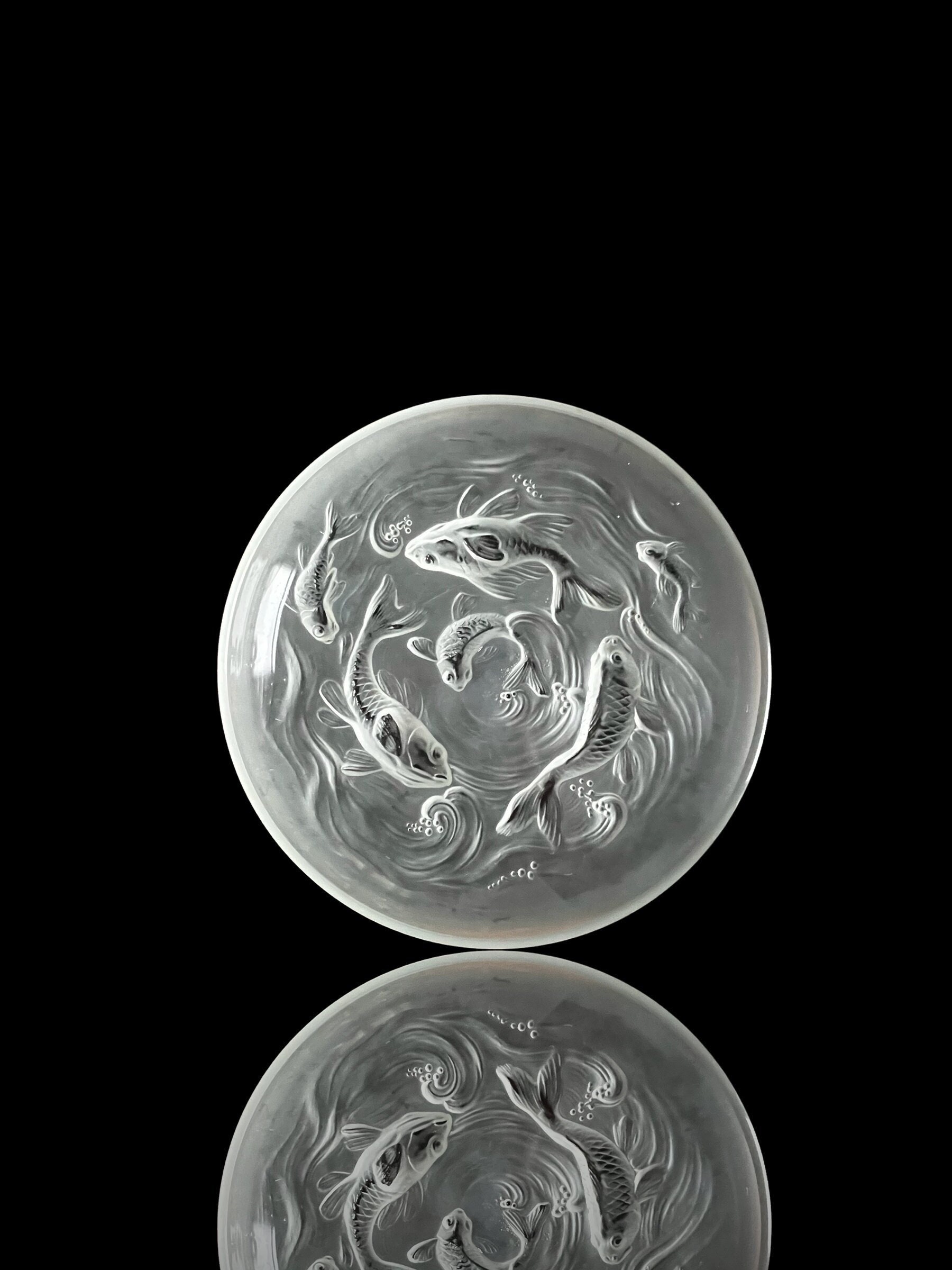 Verlys France Glass Art Art-deco Fish Bowl in Frosted Glass. - Etsy