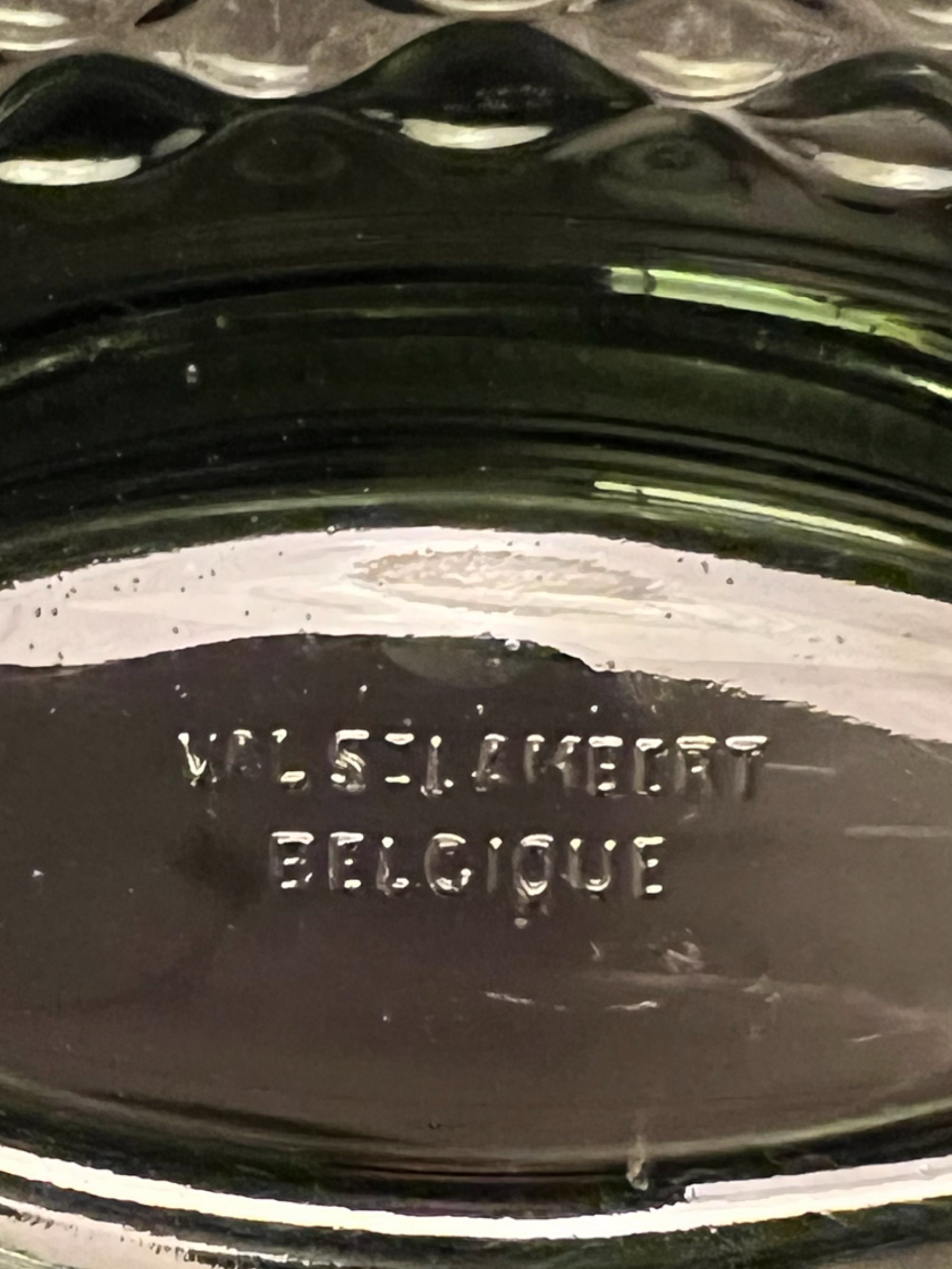 Val St. Lambert Art-deco Coupe Romeo Luxval Bowl in Green Pressed Glass ...