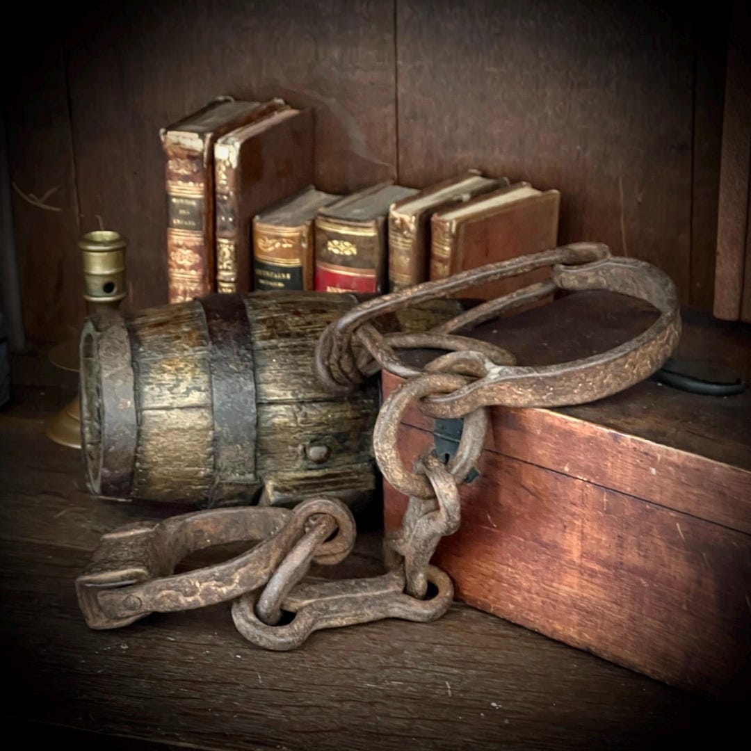 Antique 19th Century Forged Iron Leg Shackles | Authentic Prisoner ...