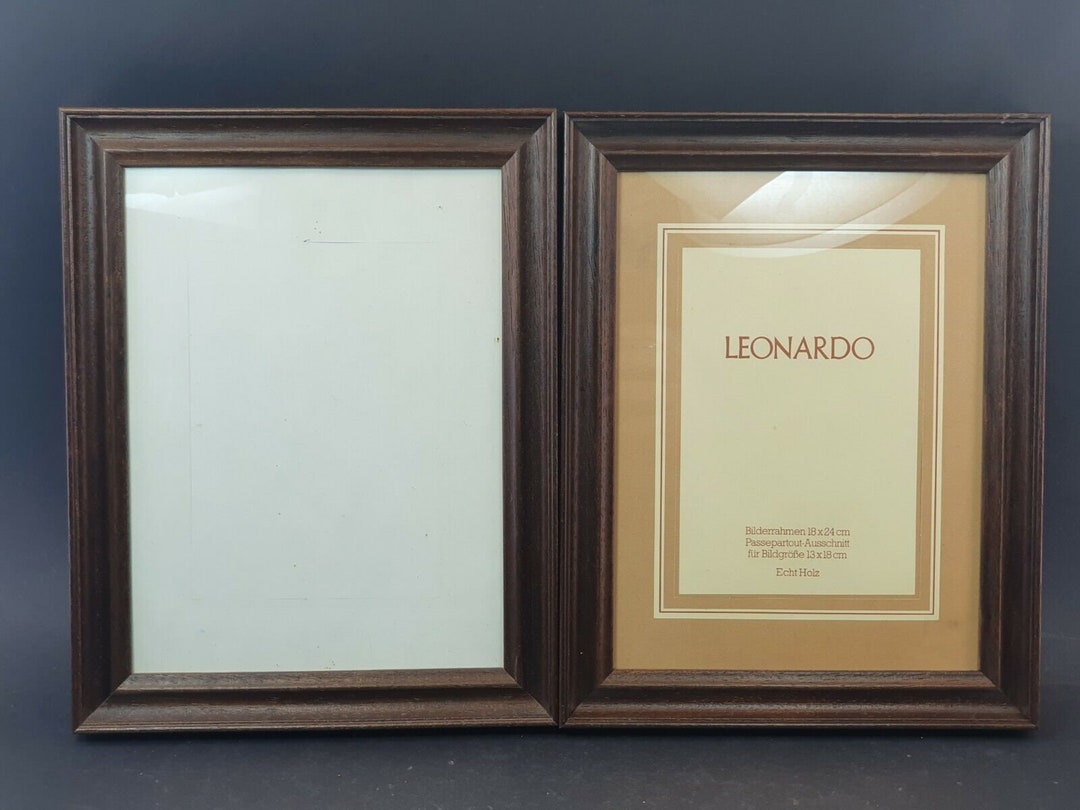 2 Old Picture Frames Wooden Frames Leonardo to Hang up and Set up Brown ...