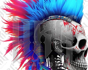 Skull Punk PNG | Skull Sublimation Design | Trendy Skull PNG | Day of ...