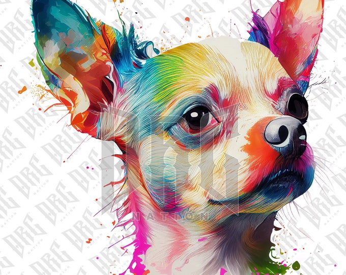 Colorful Chihuahua Dog PNG | Hand Drawn Dog Breed PNG | Chihuahua ...