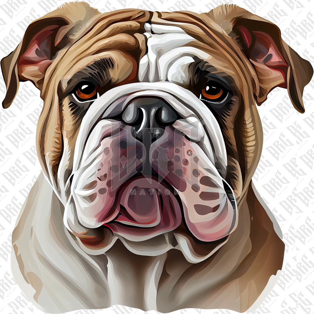 English Bulldog PNG | Colorful Bulldog Sublimation | Hand Drawn Bulldog ...