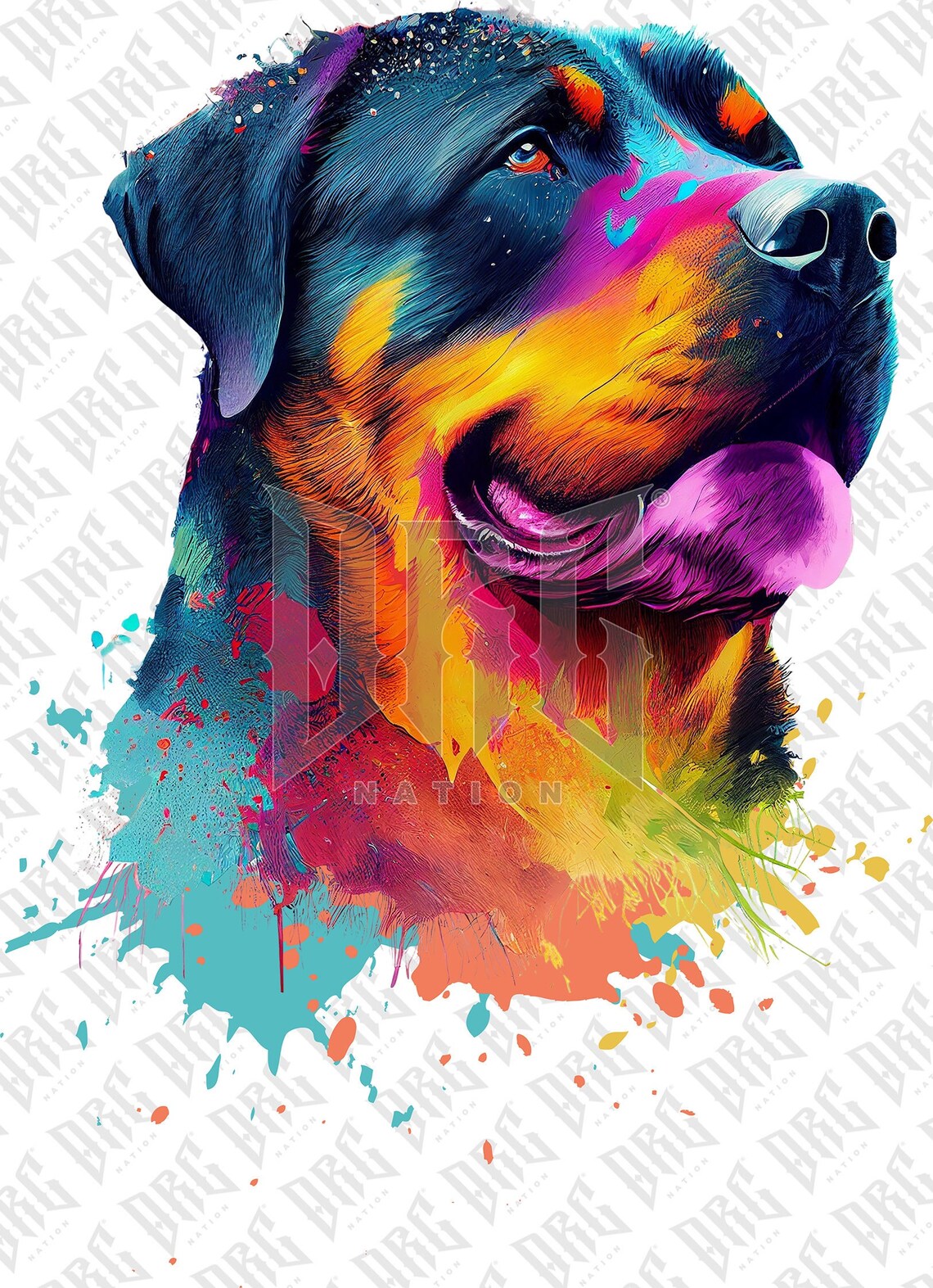 Rottweiler PNG | Colorful Rottweiler Dog PNG Breed Sublimation for ...