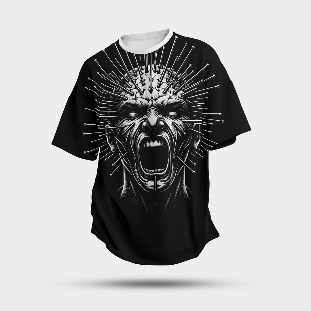 Abstract Screaming Face With Pins - Dotwork Vector Illustration - Etsy