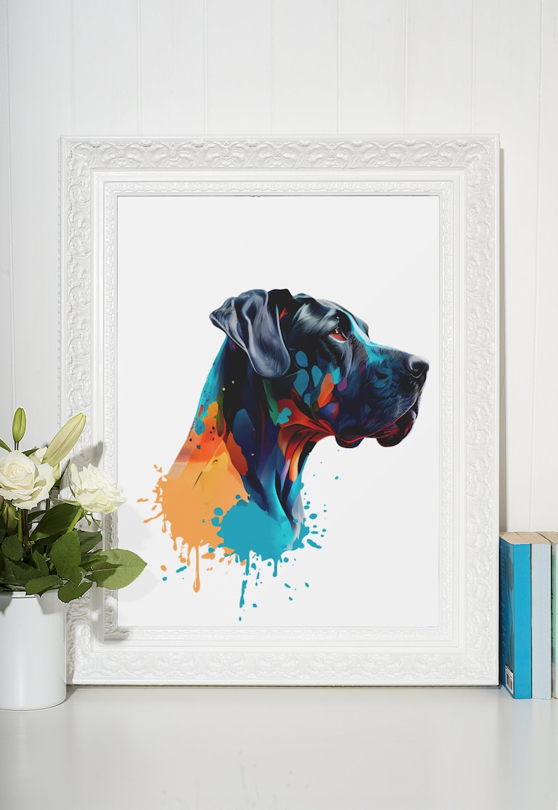 Great Dane PNG | Colorful Great Dane PNG Breed Sublimation for Shirts ...