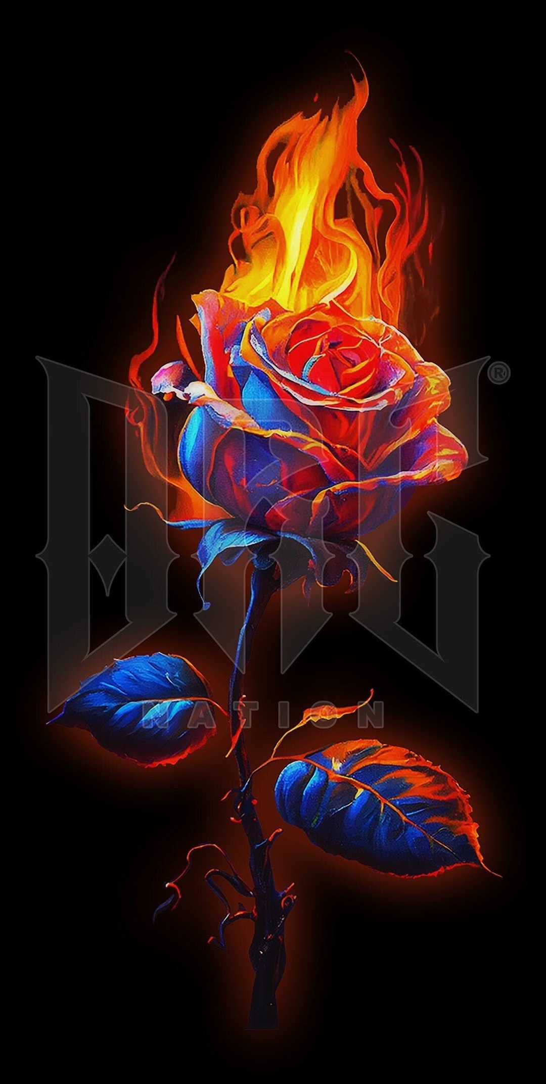 Rose on Fire PNG | Rose Sublimation Design | Trendy Rose PNG | Hand ...