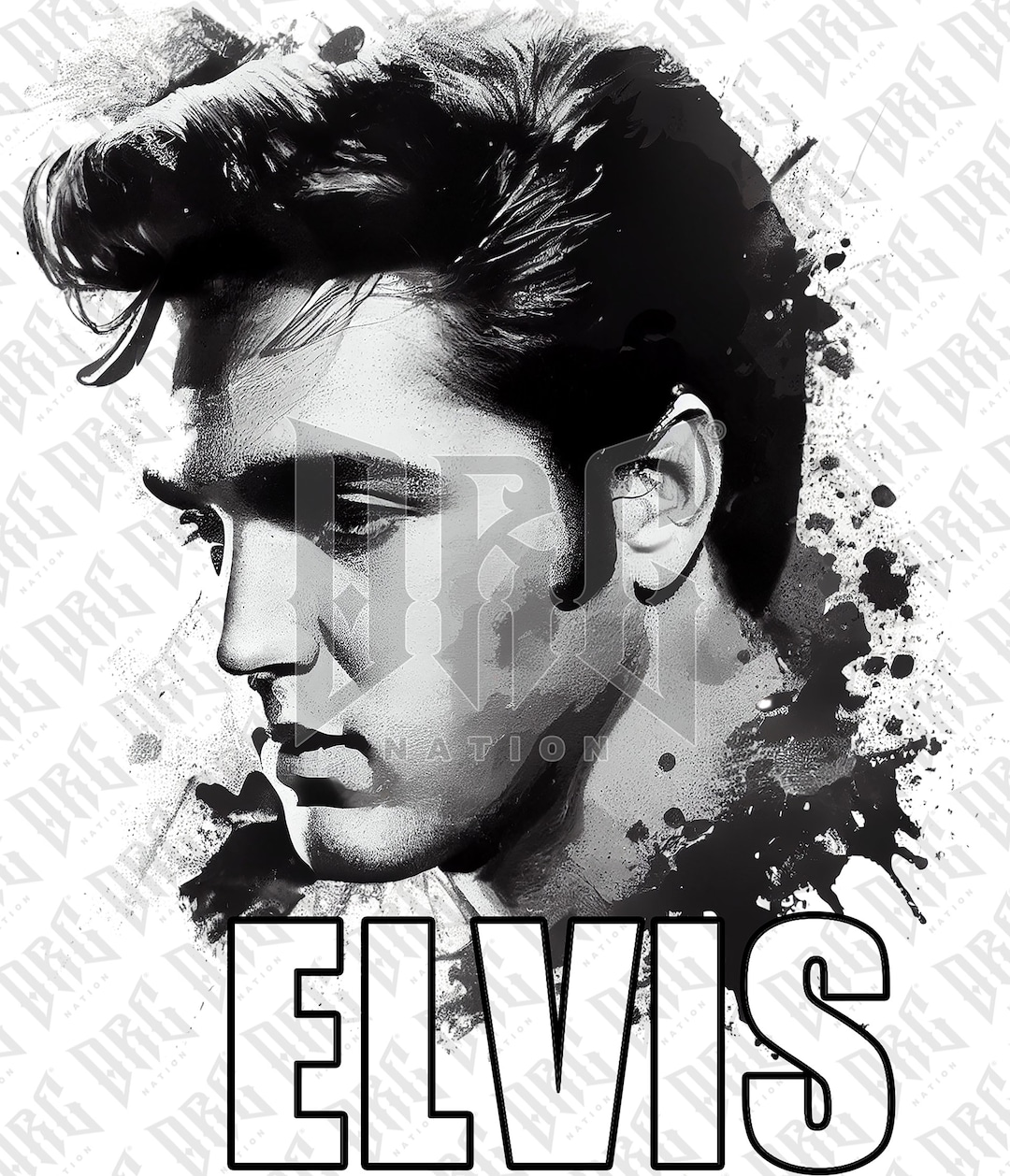 Elvis Presley PNG | Elvis Presley Sublimation Design | Hand Drawn Elvis ...