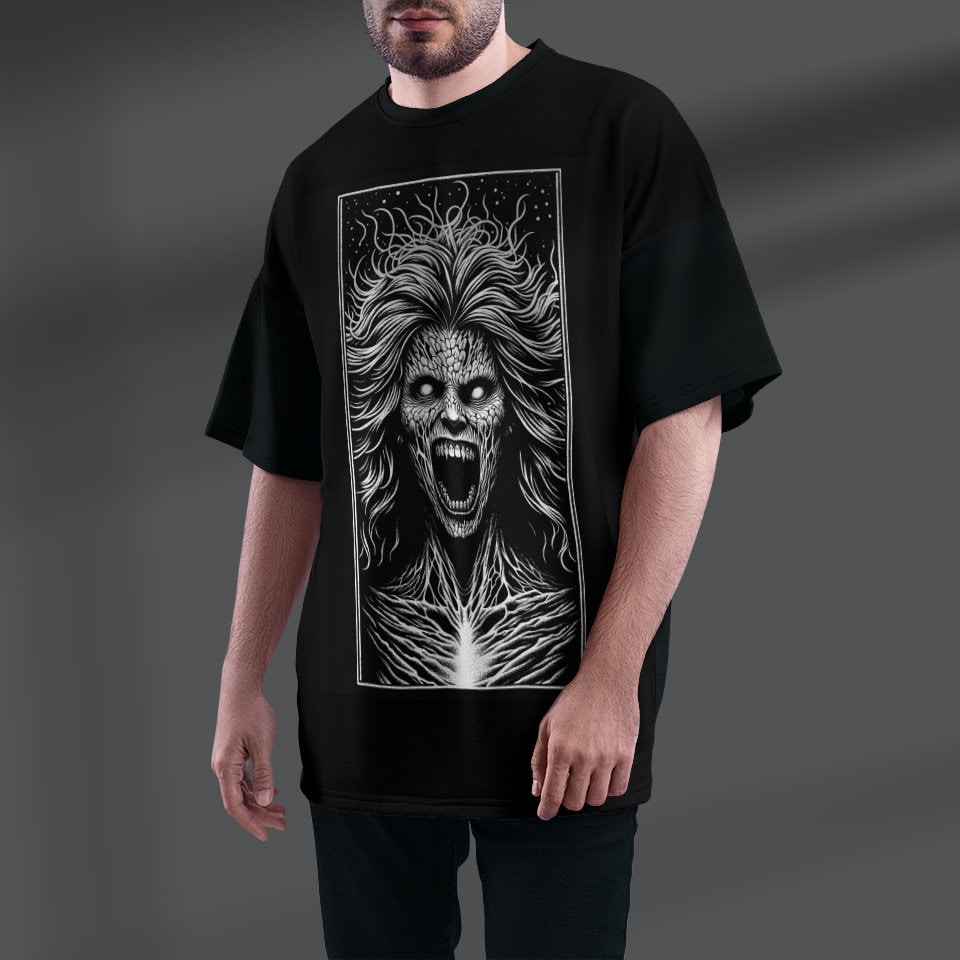 Monochromatic Energy Burst Zombie Illustration - Etsy