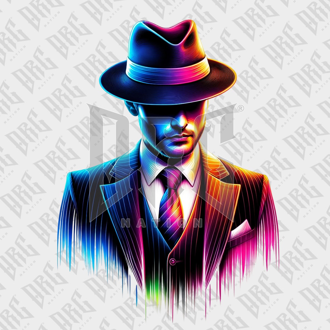 Neon Drip Gentleman PNG - Etsy