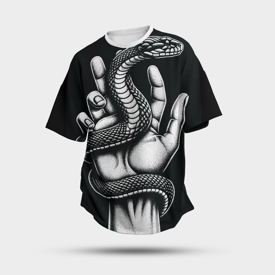 Dotwork Snake Enveloping Hand Vector Illustration - Etsy