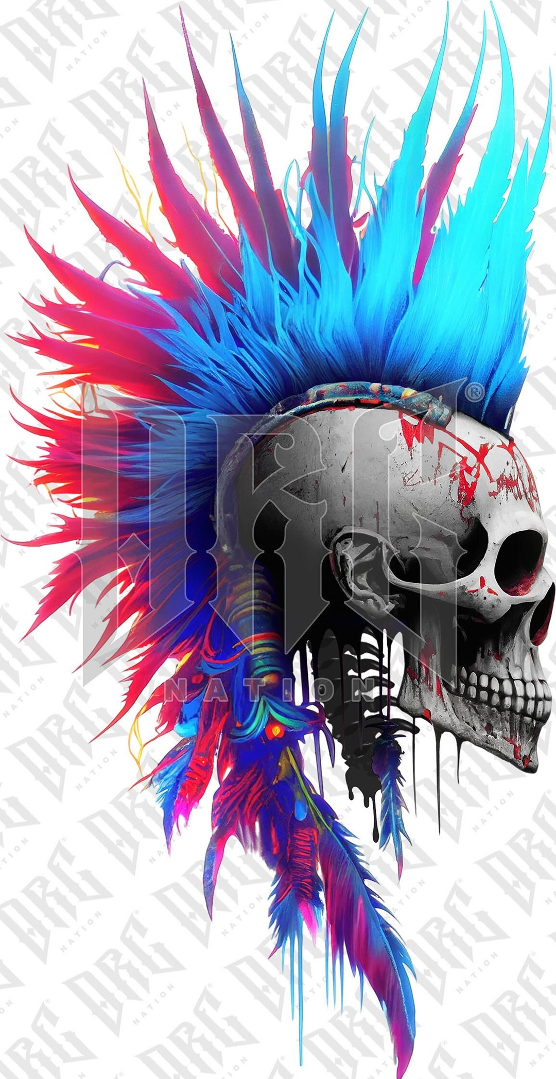 Skull Punk PNG | Skull Sublimation Design | Trendy Skull PNG | Day of ...
