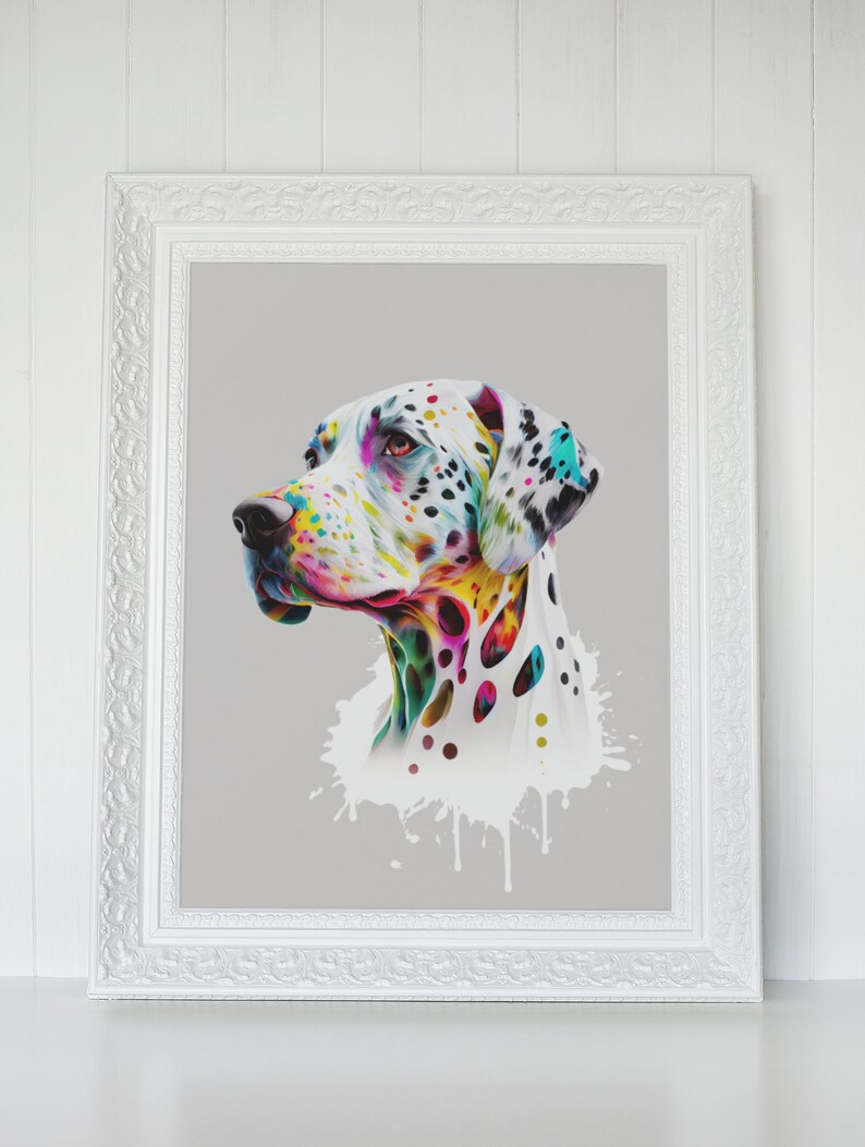 Colorful Dalmatian PNG | Hand Drawn Dog Breed PNG | Dalmatian Portrait PNG | Dog Graphic ...