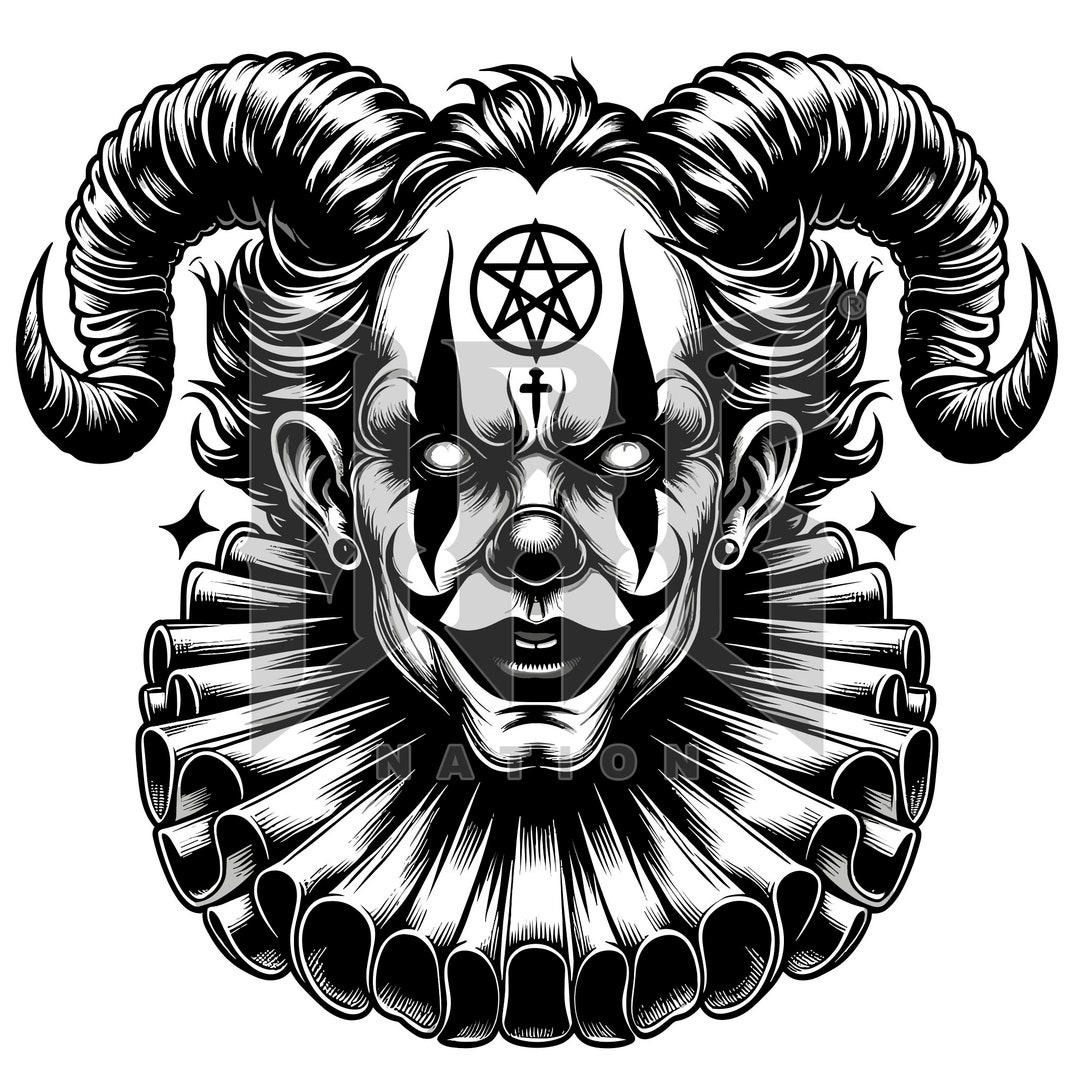 Gothic Horror Clown Vector Art for T-shirts and Mugs - SVG, PNG, EPS ...