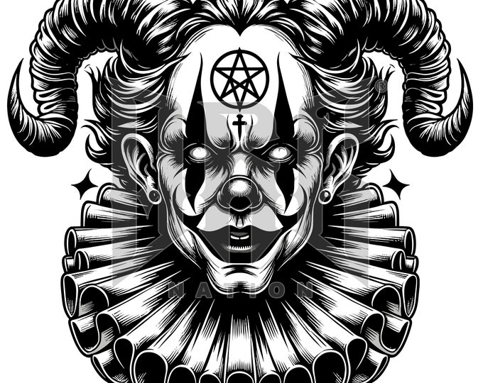 Gothic Horror Clown Vector Art for T-shirts and Mugs - SVG, PNG, EPS ...