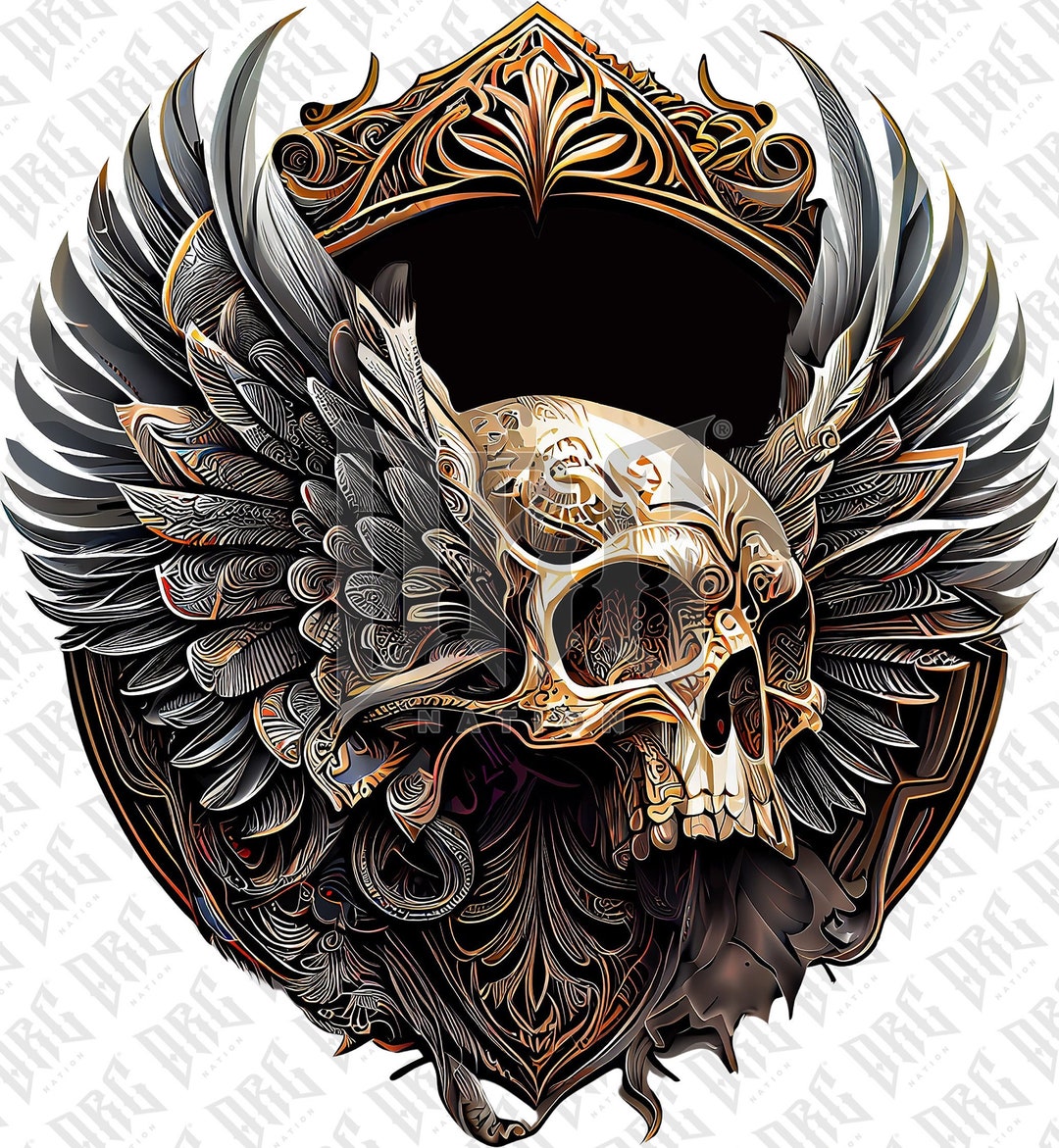 Skull With Wings PNG | Skull Sublimation Design | Trendy Skull PNG ...
