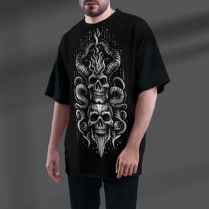 Intricate Dotwork Skull With Ram Horns and Flames - Dotwork Vector ...