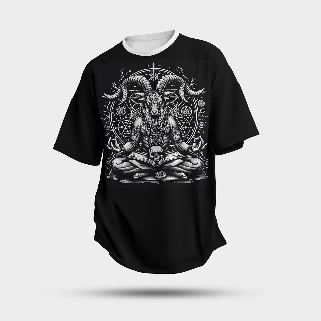 Mystical Occult Goat With Skull and Symbols Vector Illustration - Etsy