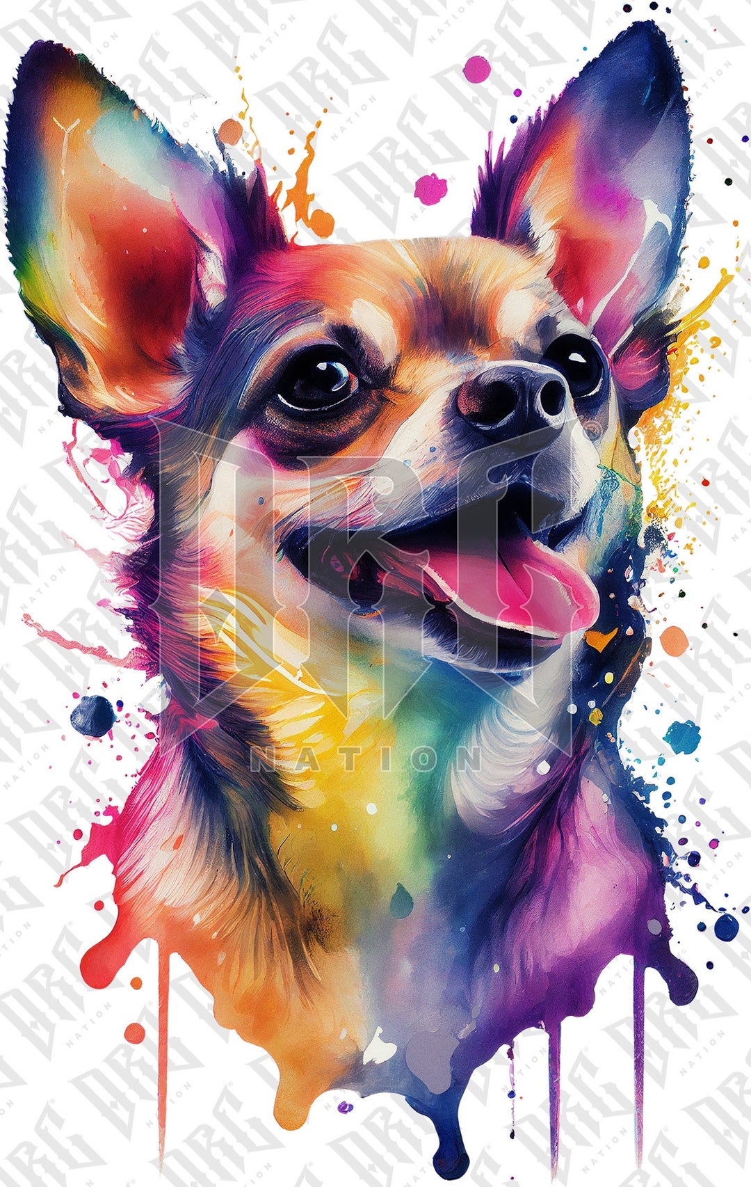 Colorful Chihuahua Dog PNG | Hand Drawn Dog Breed PNG | Chihuahua ...