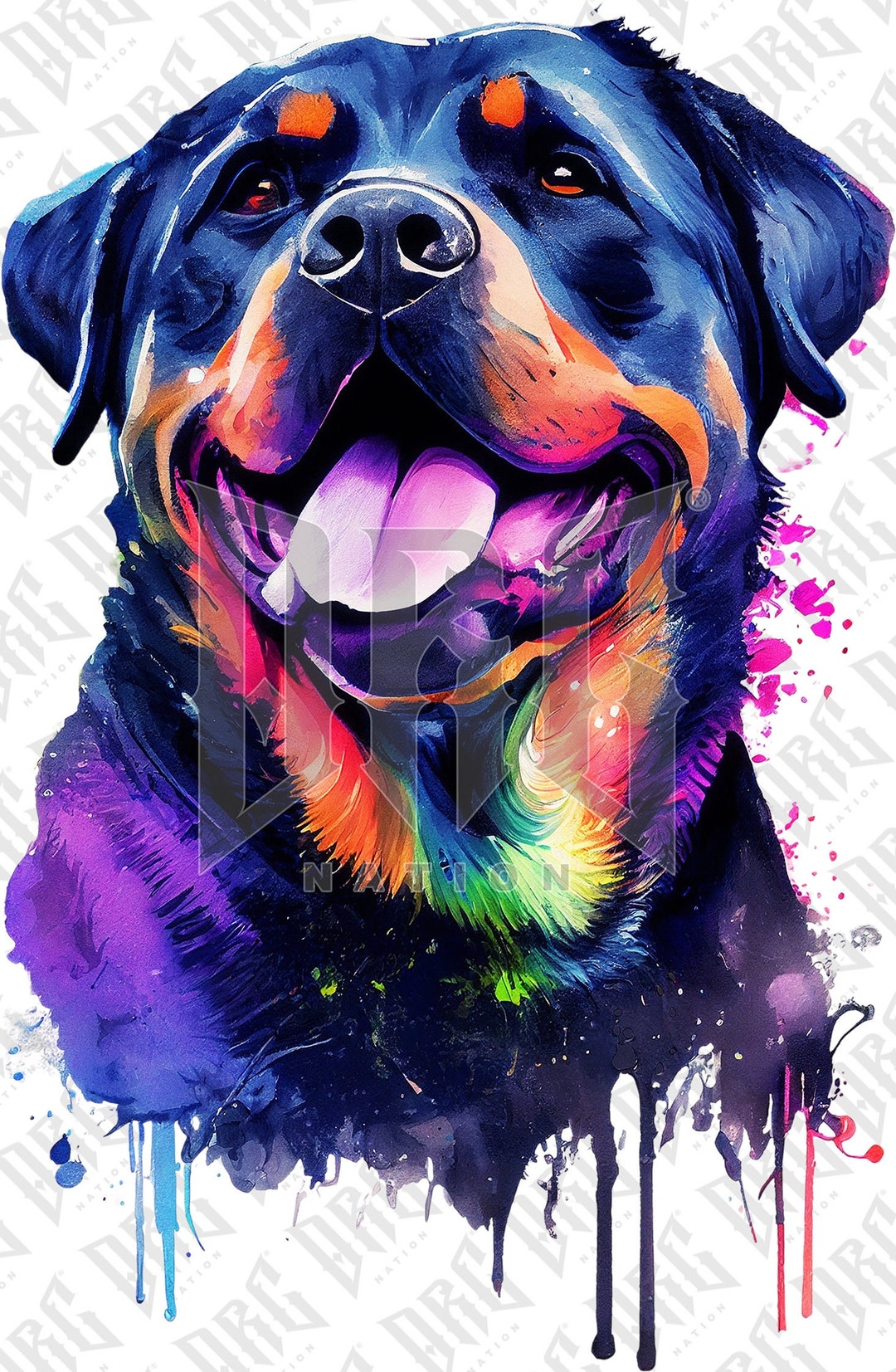 Rottweiler PNG | Colorful Rottweiler Dog PNG Breed Sublimation for ...