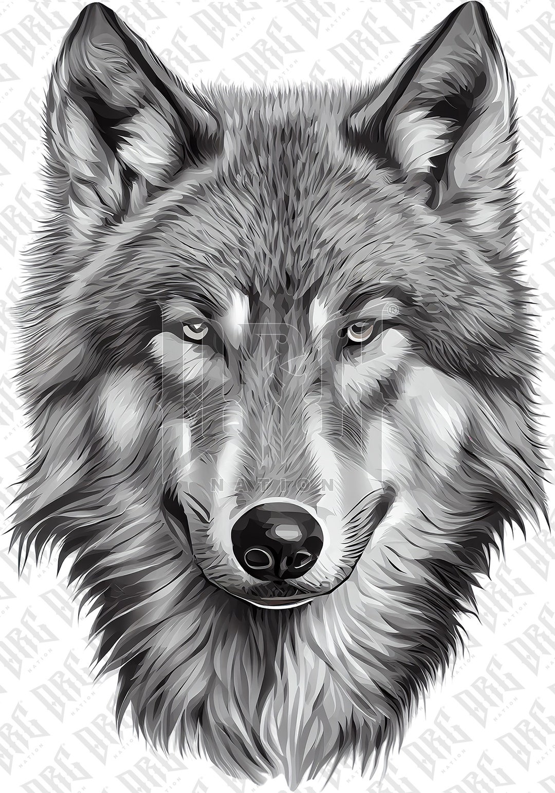 Wolf Png Sublimation Design Download, Handgezeichnet Wolf Png, Portrait ...