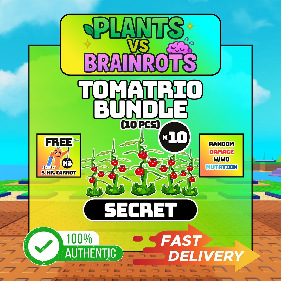 Plants Vs Brainrots | Tomatrio Bundle (10PCS) Digital Product - Etsy ...
