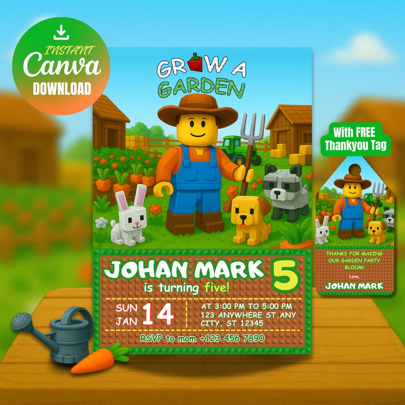 Roblox Grow a Garden Birthday - Etsy