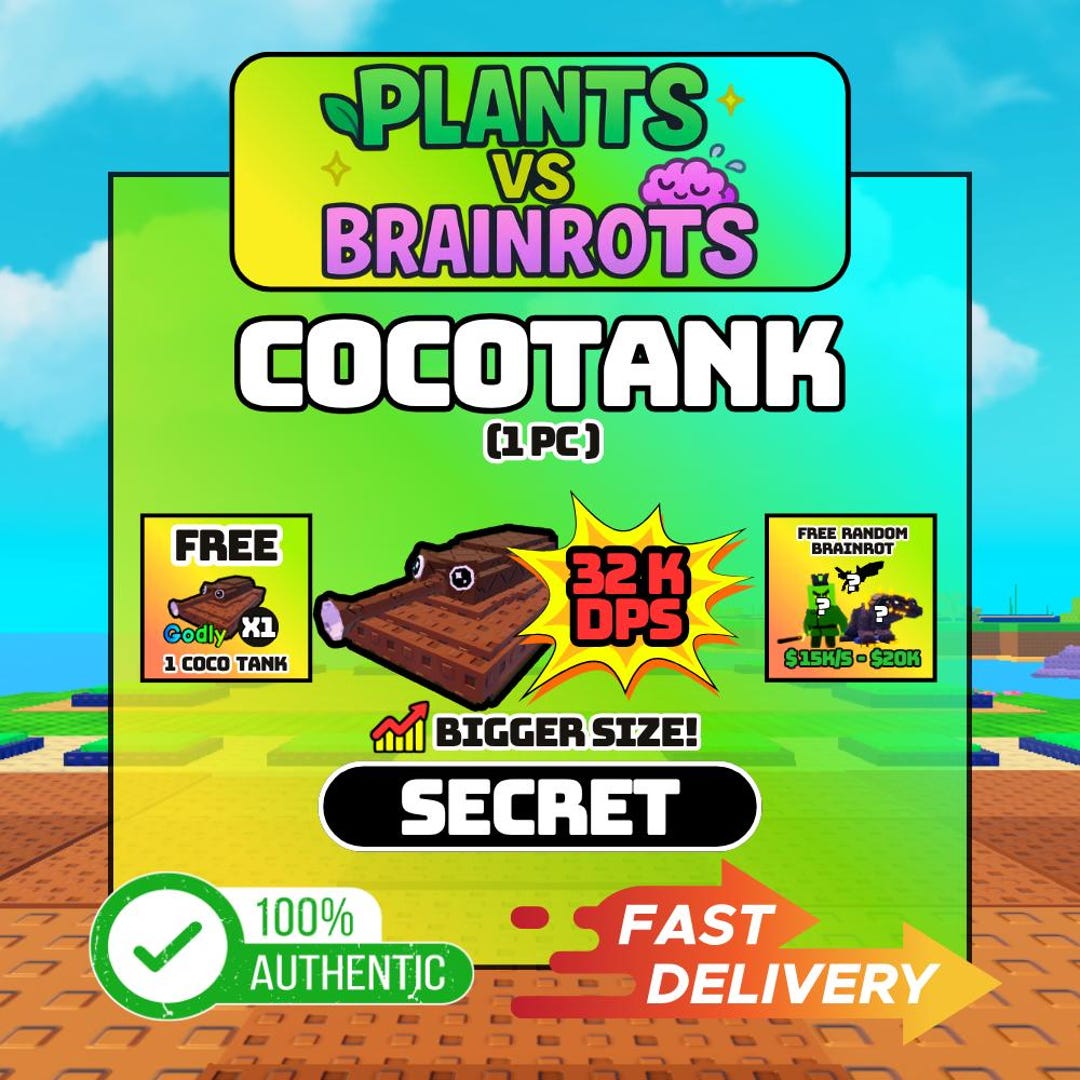 Huge Cocotank 32K Damage (godly Plant) | Plants Vs Brainrots | Fast ...