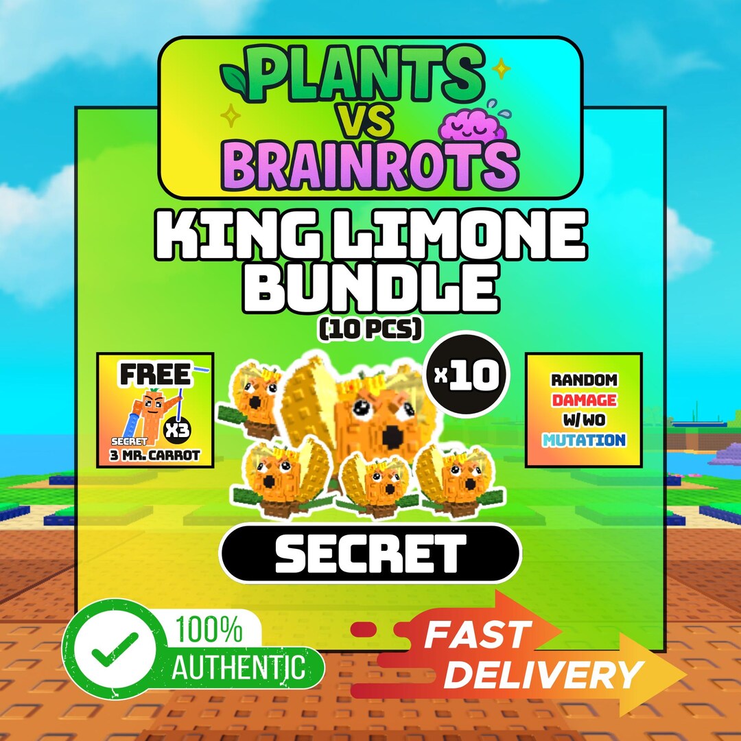 Plants Vs Brainrots King Limone Bundle (10 PCS) (digital Product) - Etsy