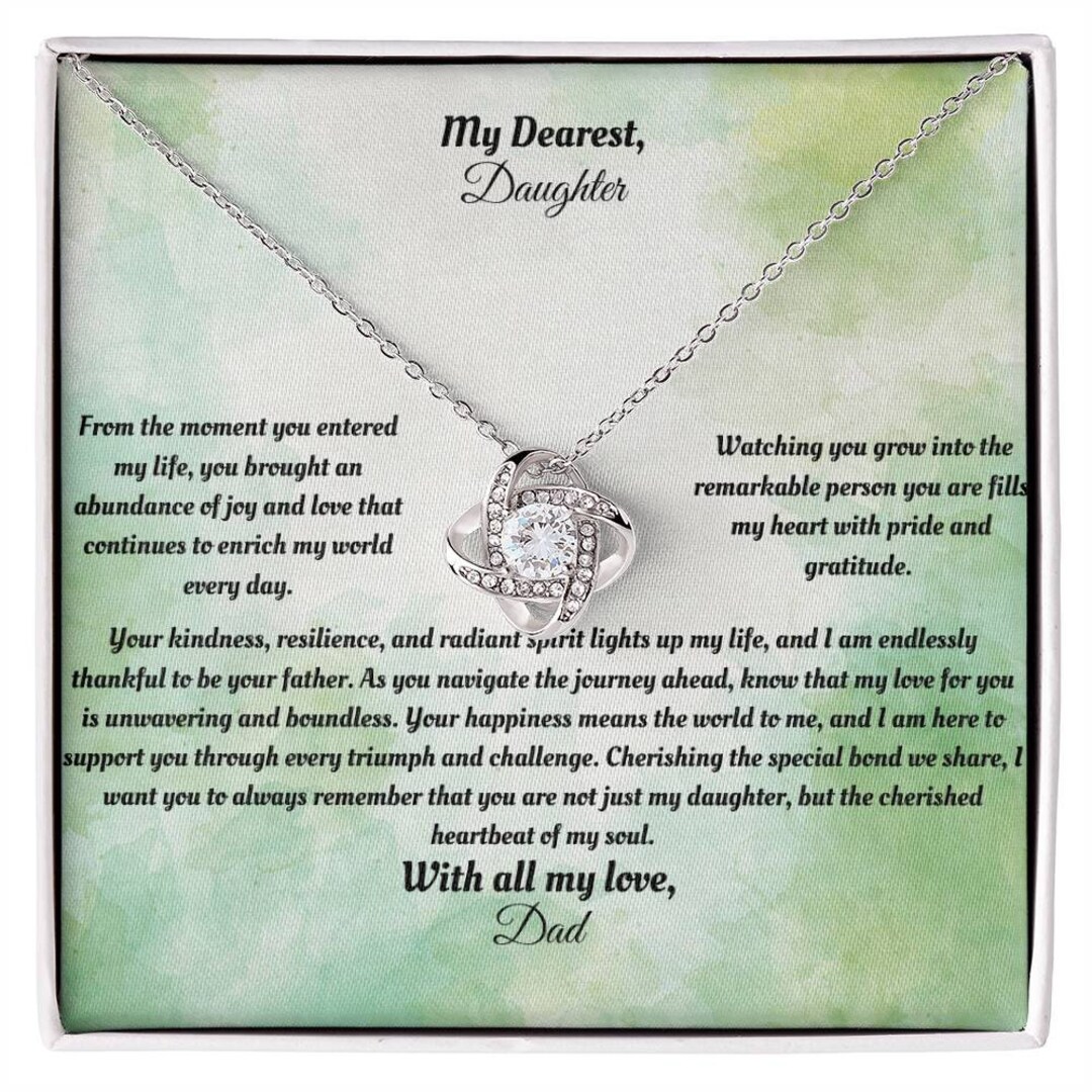 To My Dearest Daughter Love Knot Necklace - Etsy