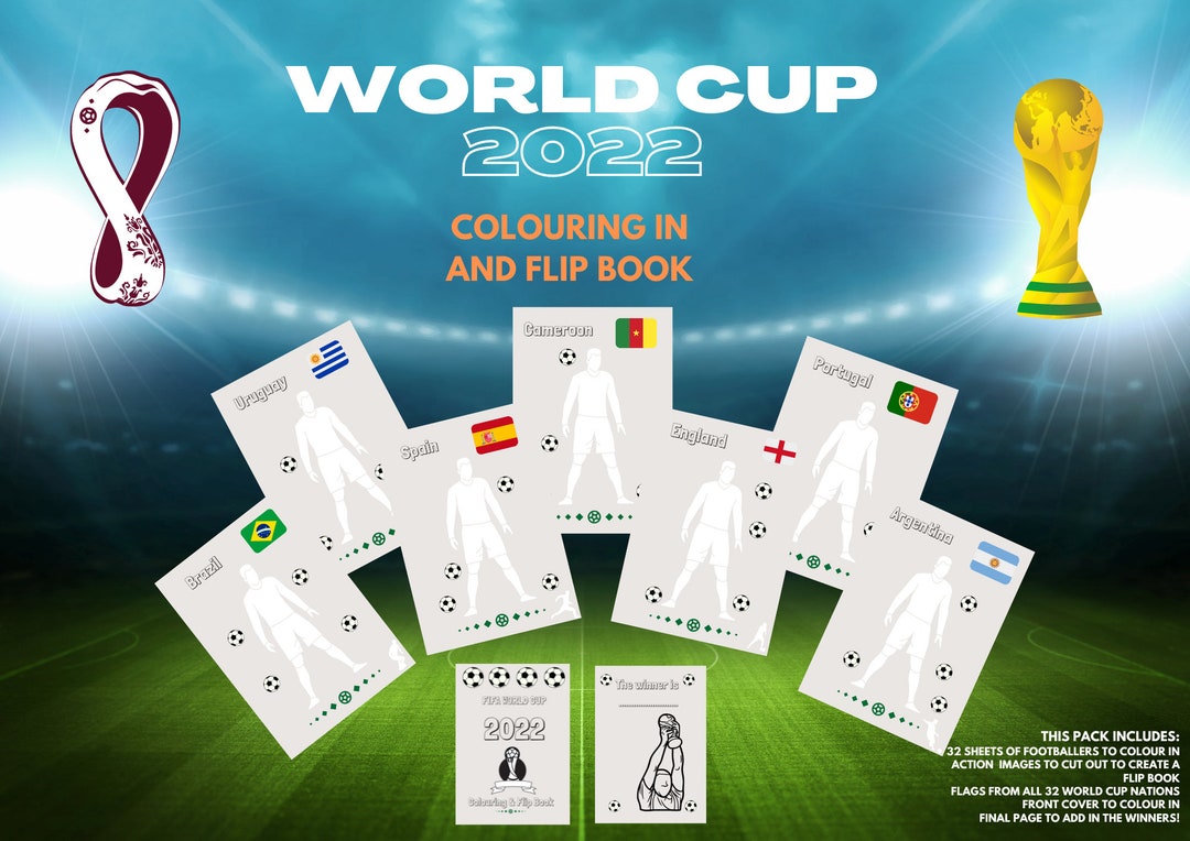 World Cup 2022 Colouring Pages, Flick Book, Soccer Colouring Page ...