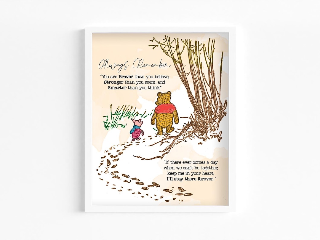 Winnie the Pooh Piglet Watercolor Print, Friendship Quote Nursery Wall ...