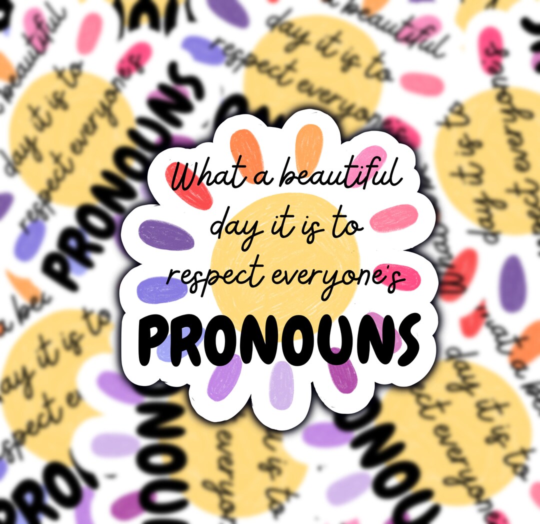 Respect Pronouns Pride LGBTQIA Cute Funny Vinyl Sticker - Etsy
