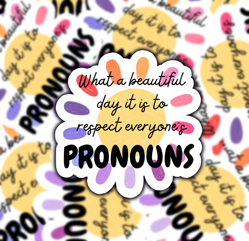 Respect Pronouns Pride LGBTQIA Cute Funny Vinyl Sticker - Etsy