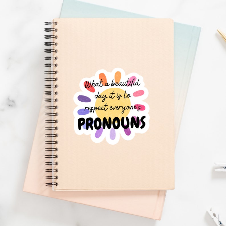 Respect Pronouns Pride LGBTQIA Cute Funny Vinyl Sticker - Etsy