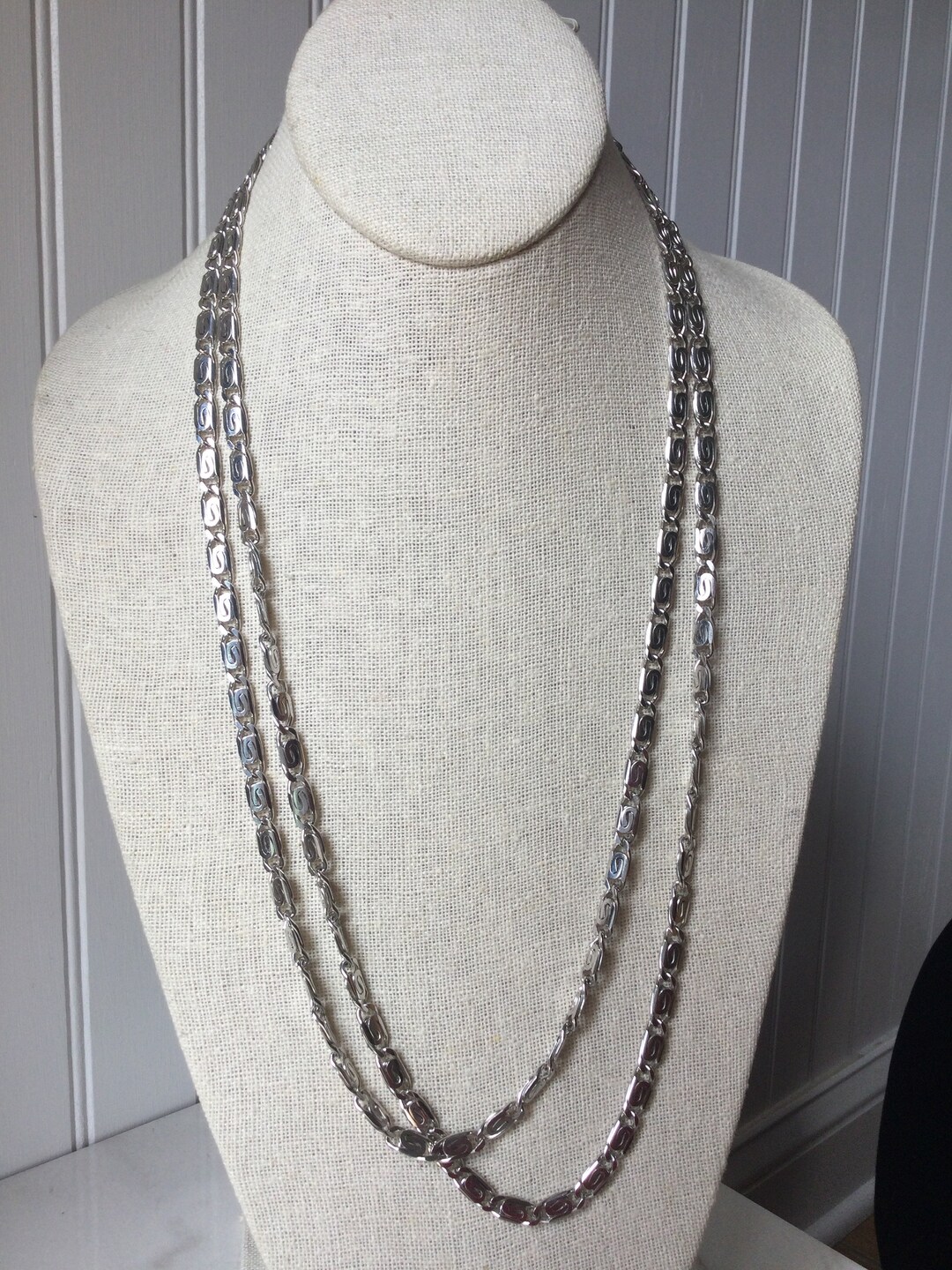 Fabulous Vintage TRIFARI Long Chain Silver Tone Byzantine Style Link - Etsy