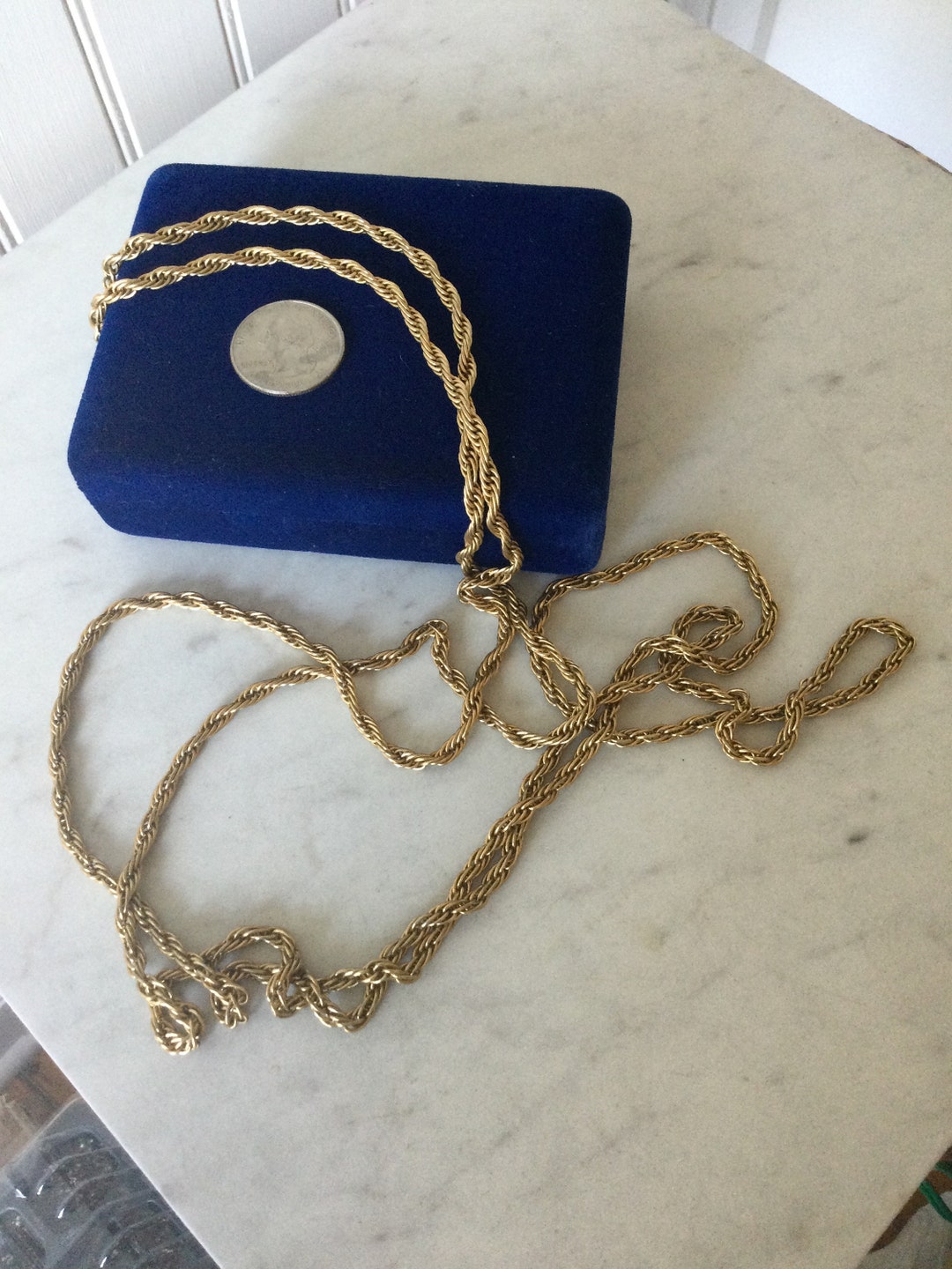 MONET Vintage Long Chain Triple Gold Plated Rope Chain 60 Inches - Etsy