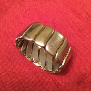 Signed JAPAN Expansion Bracelet BOLD Silvertone Vintage Statement Piece ...