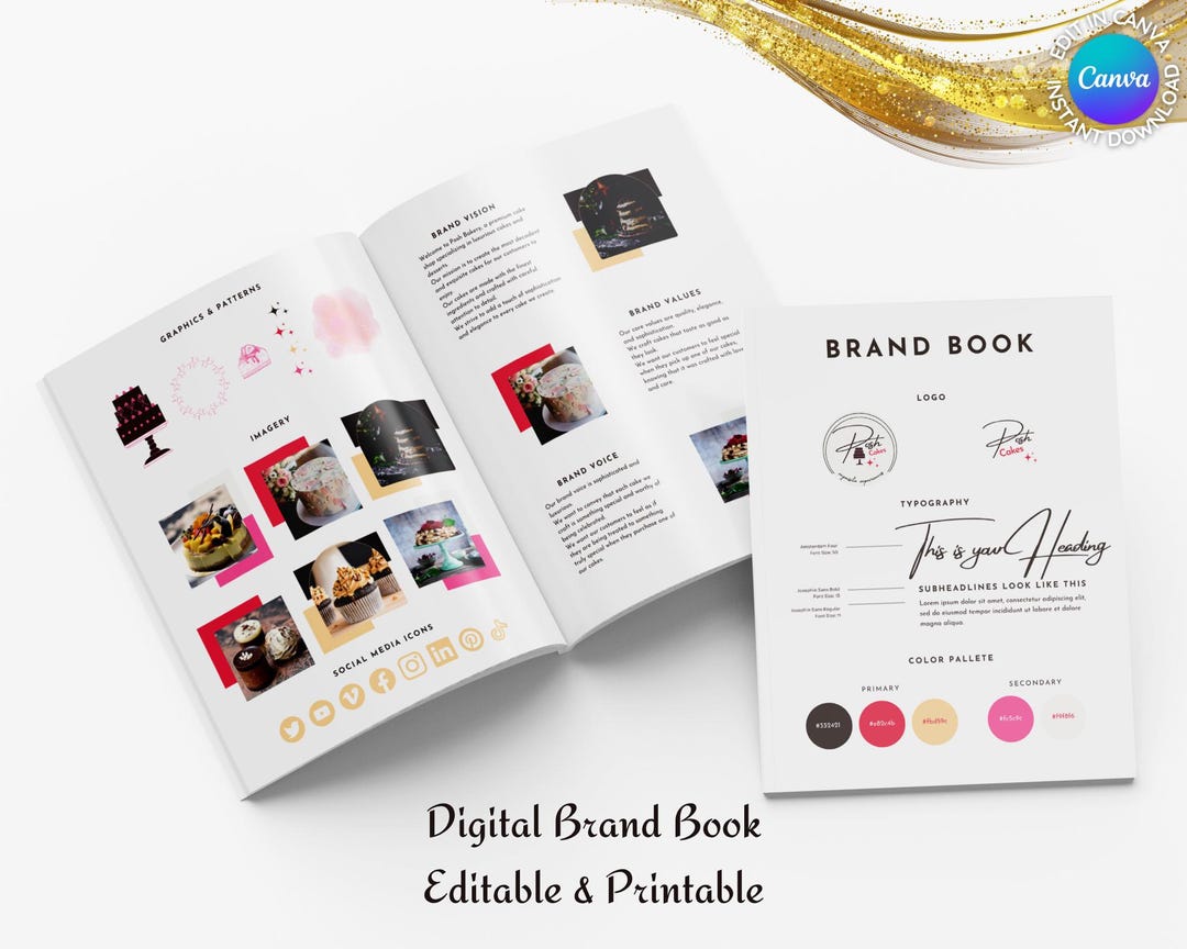 Digital Brand Book, Cake Shop Branding, Home Baking Business ...