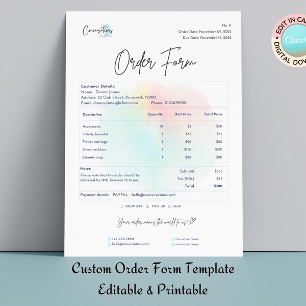 Custom Order Form - Etsy