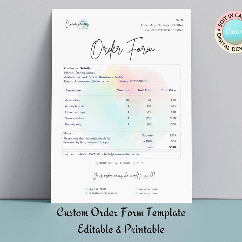 Custom Order Form - Etsy